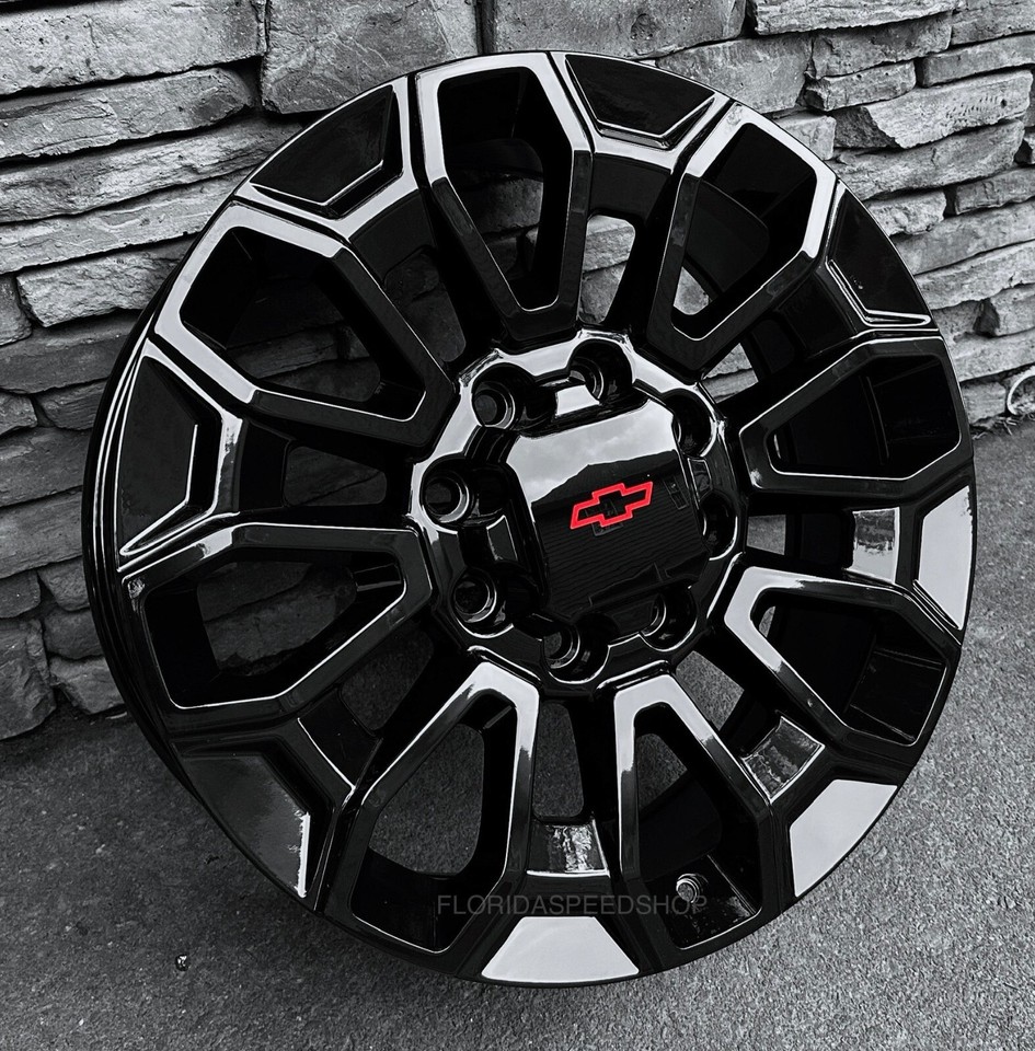 GLOSS BLACK HIGH COUNTRY WHEELS 2500/3500 22X8.5" FITS: 2024 CHEVY ...