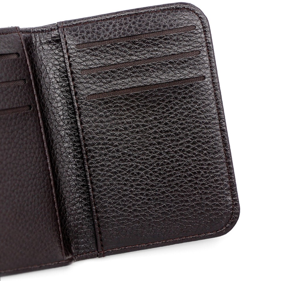 Mens Womens Leather Thin Wallet Small Card Case ID Credit Card Holder ...