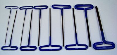 10pc Extra Long T-Handle HEX KEY SET Metric S-2 Alloy Steel Vinyl ...