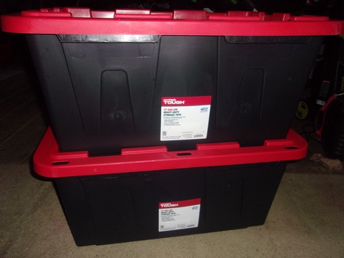 27 Gallon Large Hyper Tough Plastic Storage Container Bin (2) PICK UP ...
