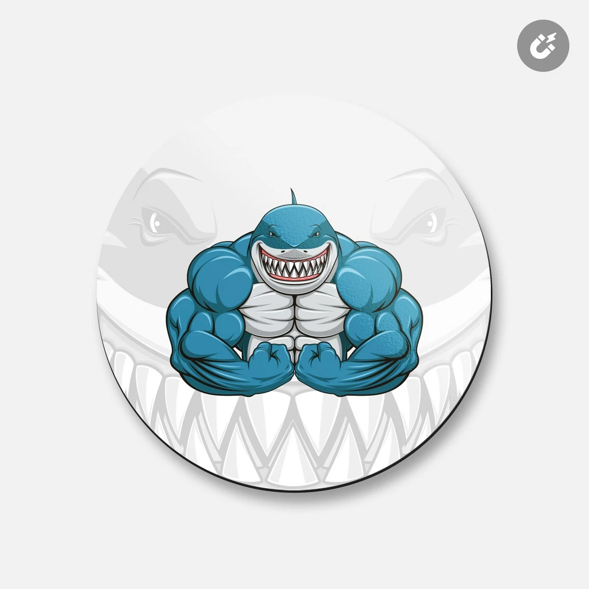 Muscular Shark Cartoon