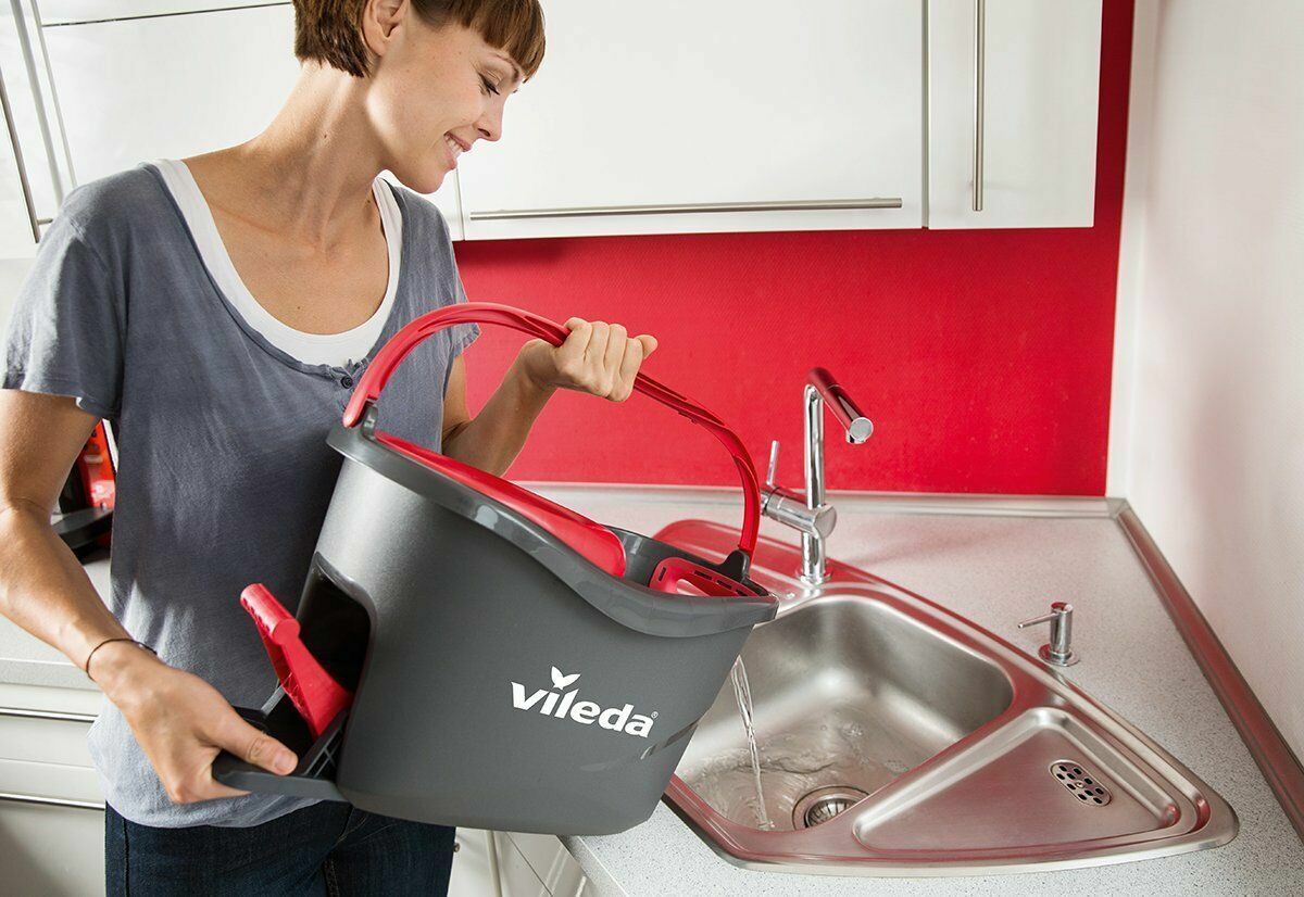 Vileda Easy Wring and Clean Turbo Microfibre Mop and Bucket Set - Grey ...