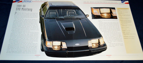 1984-86 FORD SVO MUSTANG FEATURE PRINT PICTURE POSTER SPECS INFO ...