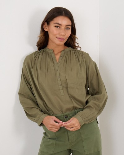 Nili Lotan Neville Blouse Top Pullover Cotton Long Sleeve Solid XS NEW ...