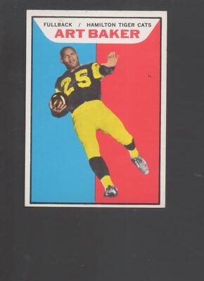 1965 Topps Canadian Football Card #45 Art Baker-Hamilton Tiger cats ...