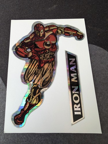 Vintage 1990s Iron Man Die Cut Vending Machine Foil Prism Sticker | eBay