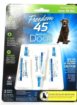 1 Packs Freedom 45 Spot On For X Large Dog Over 66 Lbs 3 Ct Prevents ...