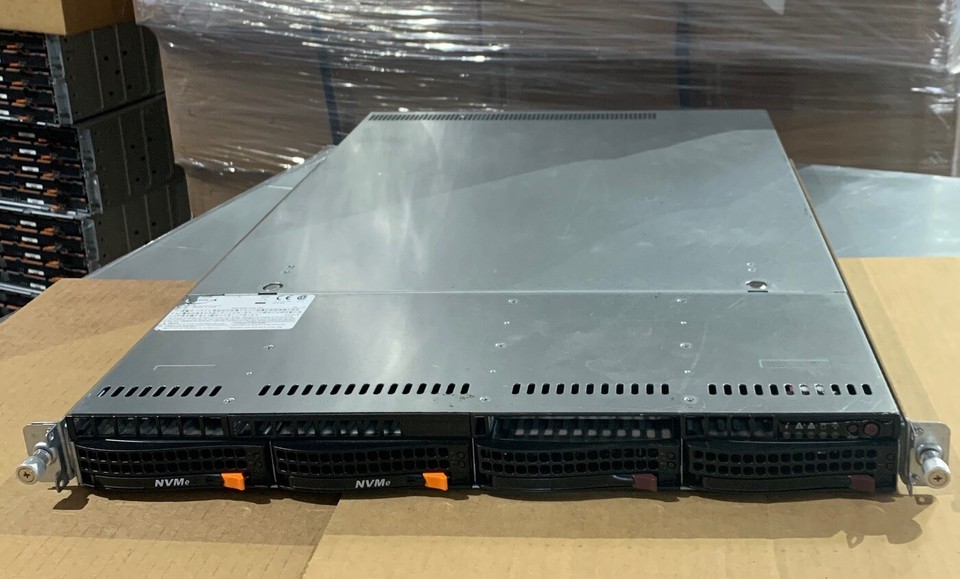 Supermicro 1U 4 Bay Server 2x NVME Slots X10DRD-iNT 2x E5-2683 V3 32GB ...