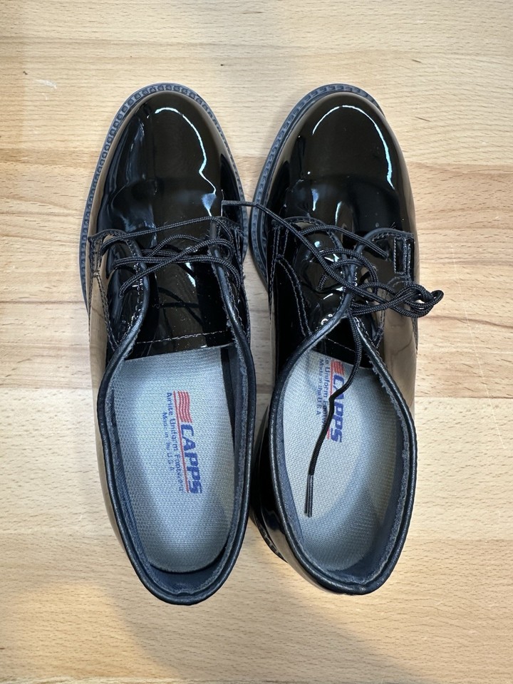 Women's Size 5.5 US Military Capps Oxford High Gloss Dress Shoes Black ...