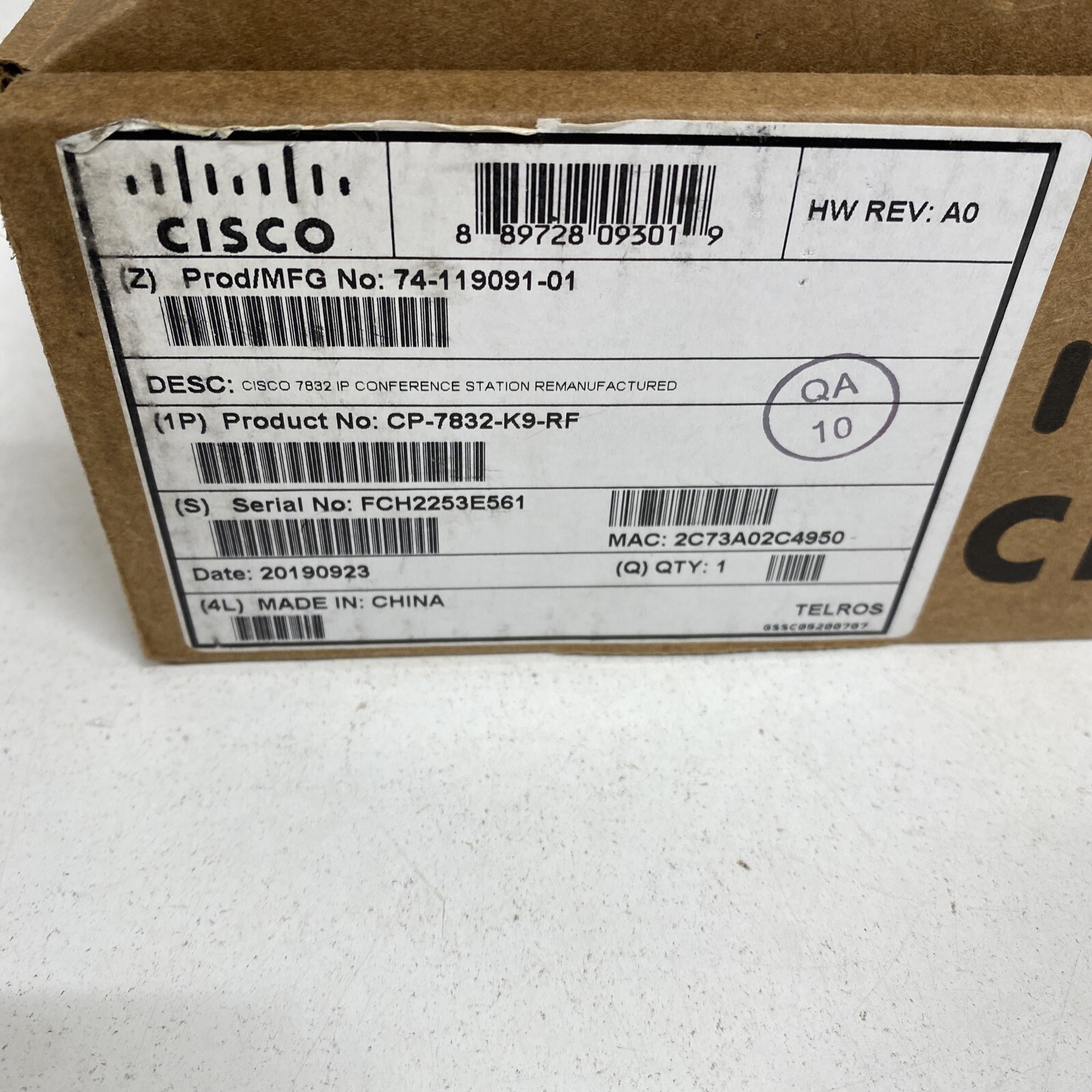 Cisco CP-7832-K9 IP Conference Phone 7832 Cisco Smoke color No Power ...