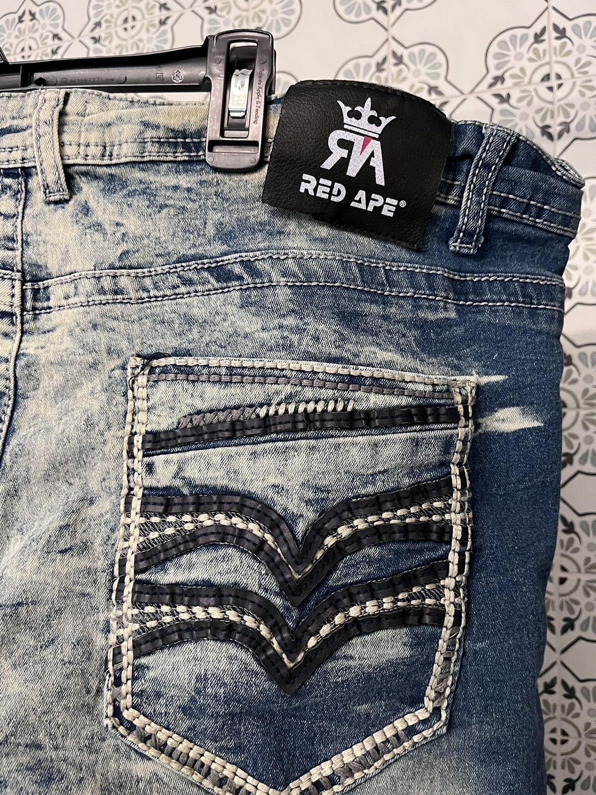 Red Ape Jeans Men’s 42 X 30 Extreme Acid Wash Vintage… - Gem