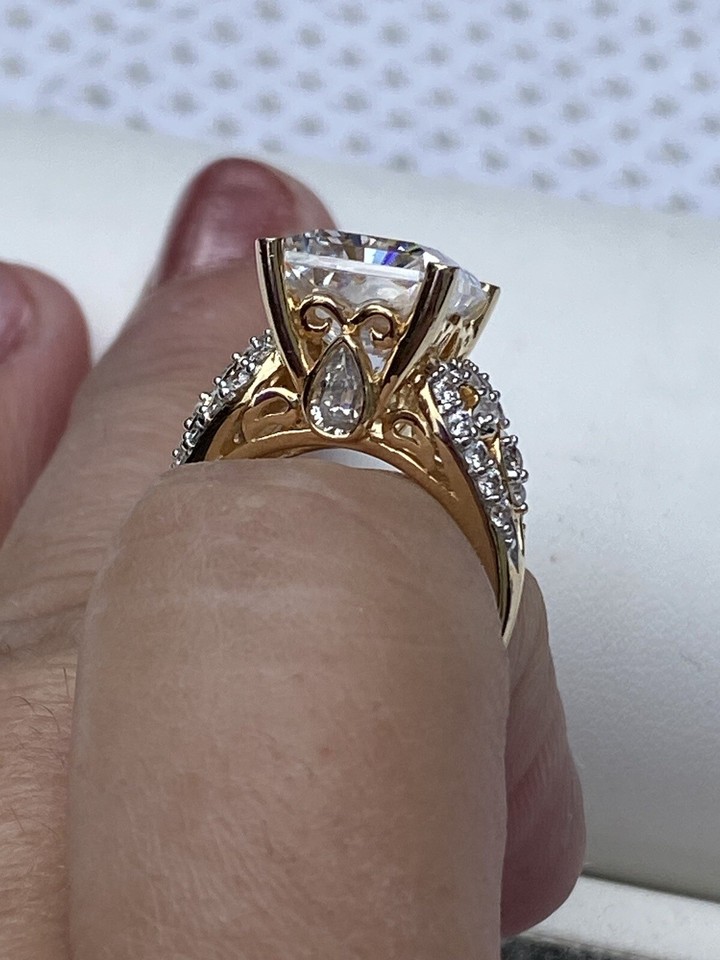 Victoria Wieck Gold Vermeil Sterling Radiant, Pear, & Round Cut ...