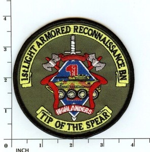 USMC 1st LAR Highlanders PATCH 1st Light Armored Reconnaissance ...