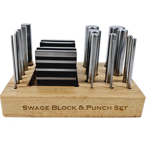 Swage Block & 16 Punches - Design Forming Shaping Steel Tool Set with ...