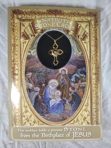 Nativity Stone Cross Pendant & Necklace W/ Stone From the Birthplace Of ...