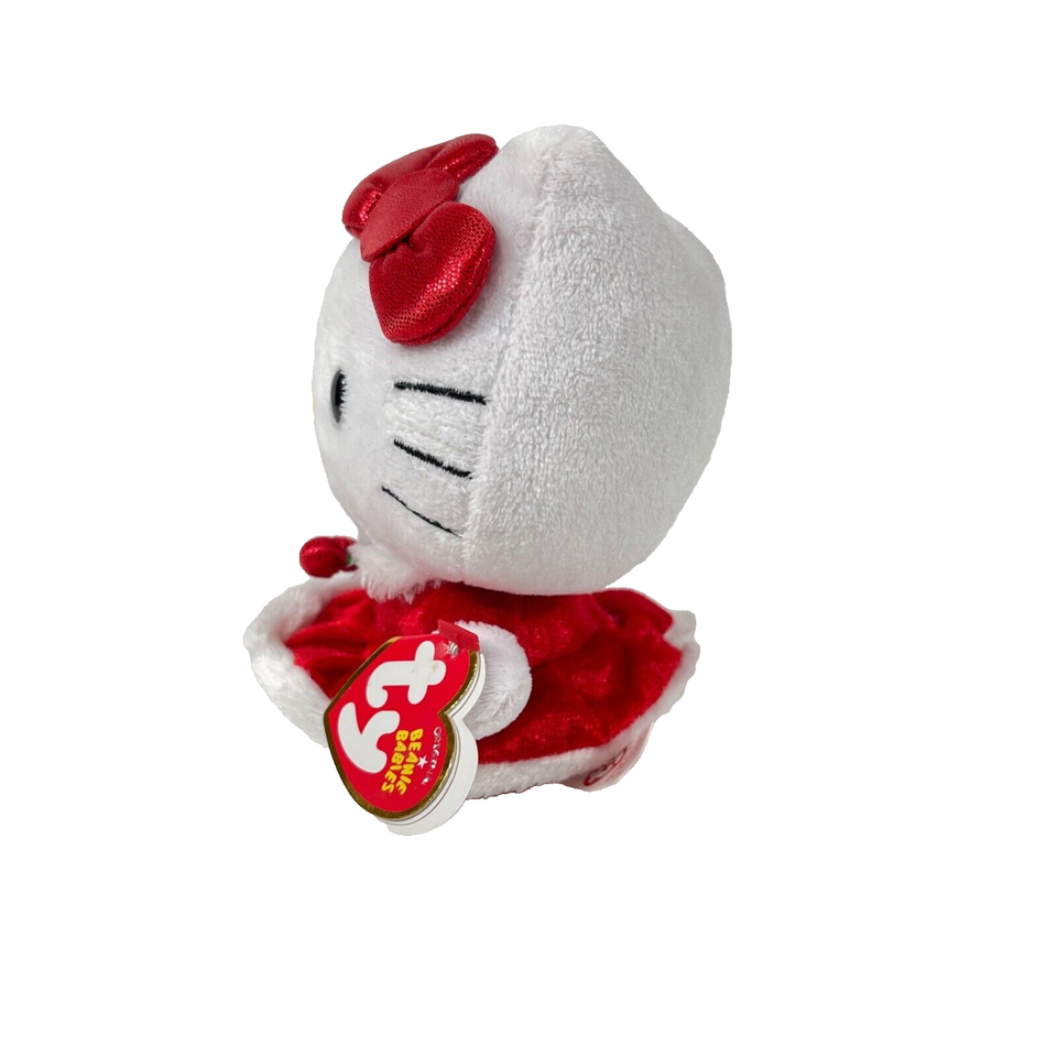 Ty Hello Kitty Beanie Babies SHINY RED CHRISTMAS DRESS Plush 6" 2013 w ...