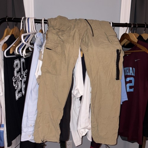 Aeropostale A87 Vintage Y2K Men's Baggy Parachute Cargo Pants Tan ...