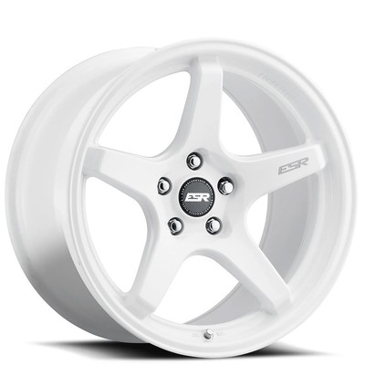 F18x8.5/R18x9.5" Staggered ESR Wheels AP5C Gloss White JDM Style Rims ...