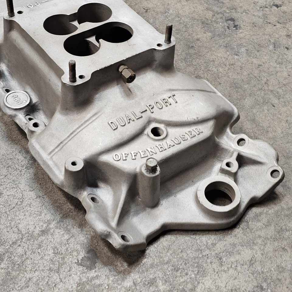 Vintage Offenhauser 4 Barrel Intake Manifold Aluminum Chevy V8 small ...