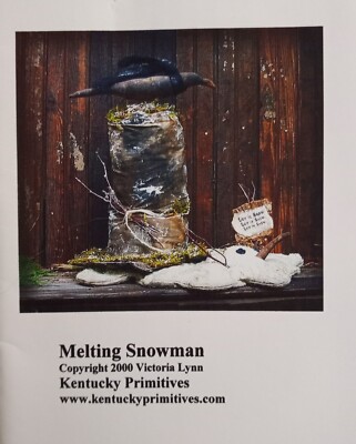 Primitive Style Sewing Pattern Only Melting Snowman With Hat And Crow ...