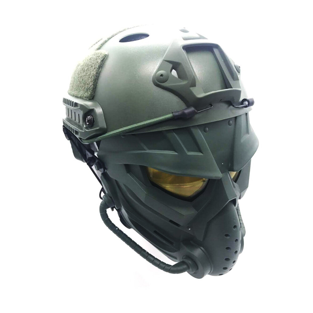 Tactical Airsoft Helmet with Full Face Protective Mask kit for Hunting ...
