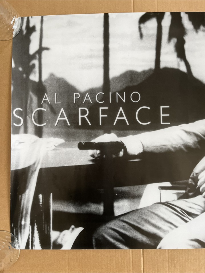 Scarface vintage poster black and white movie print 1990s gun | eBay