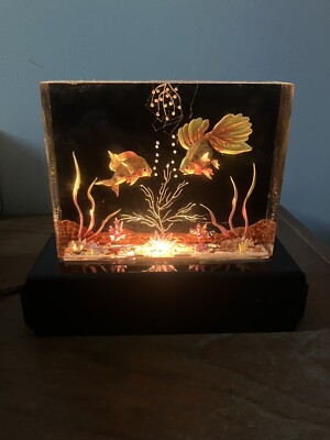 Vintage Antique Art Deco Lucite Aquarium Fish Lamp | eBay