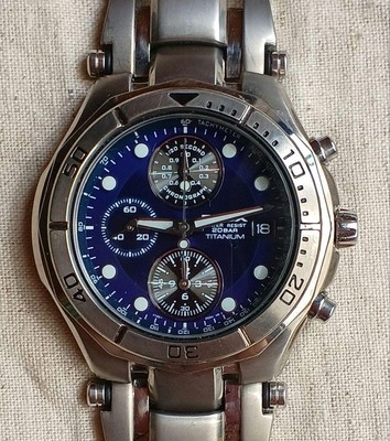 Seiko Alba Titanium Chronograph Watch Men's Quartz 7T92-0FJ0 Used ...