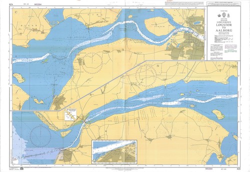 428 Denmark Limfjorden Logstor Aalborg Chart Map Maritime Marine Wall ...