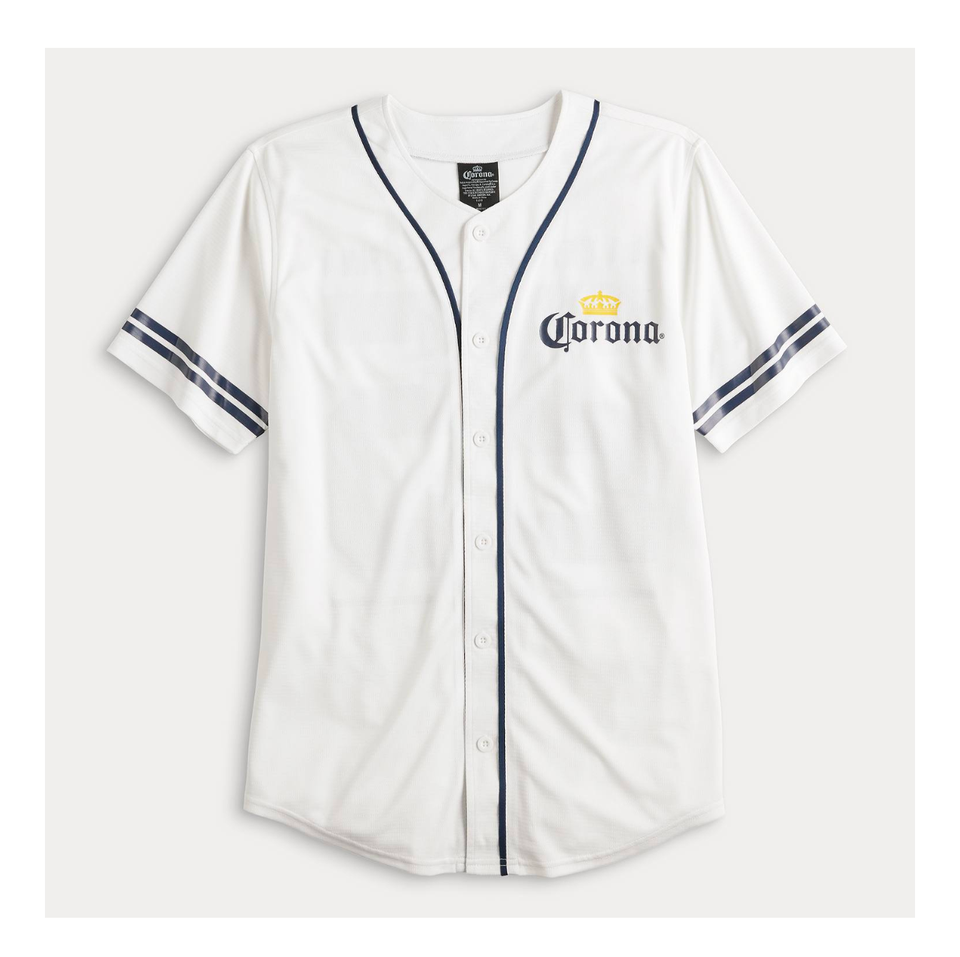 Mens Corona La Cerveza Mas Fina 25 Short Sleeve Baseball Jersey-Small ...