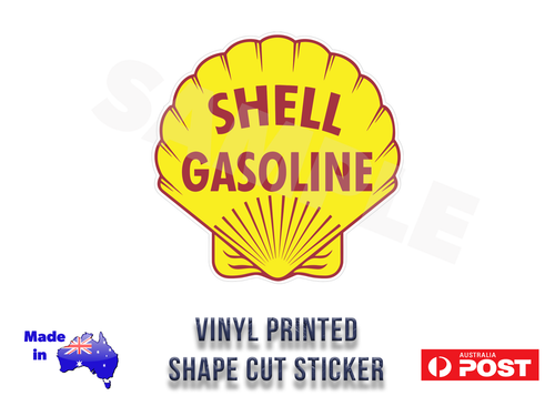 Shell Gasoline Vintage Style Vinyl Print Sticker 100mm x 100mm Decal ...