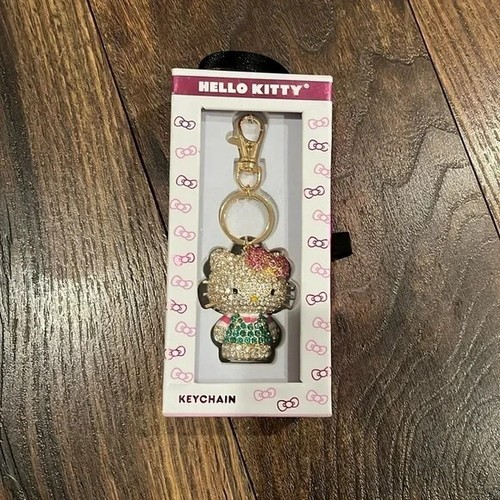 Hello Kitty Crystal Rhinestone Key Chain Key Ring Handbag Charm Jewelry ...