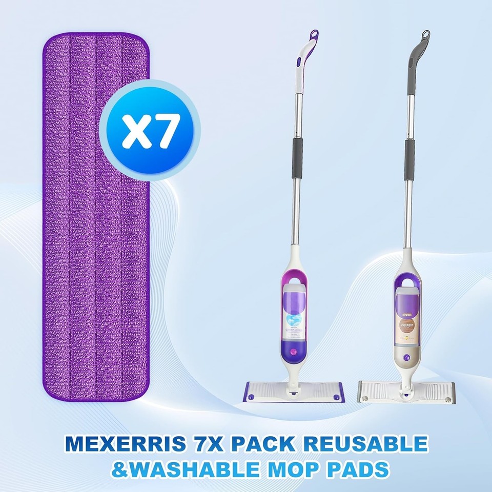 7 Count Reusable Microfiber Mop Pads for Swiffer PowerMop - Microfiber ...