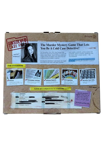 NEW Sealed ~ UNSOLVED CASE FILES Jamie Banks Cold Case Murder Mystery ...