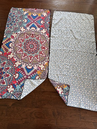 2 Whitley Willows Microfiber Beach Towels 35x70”Geometric Reversible ...
