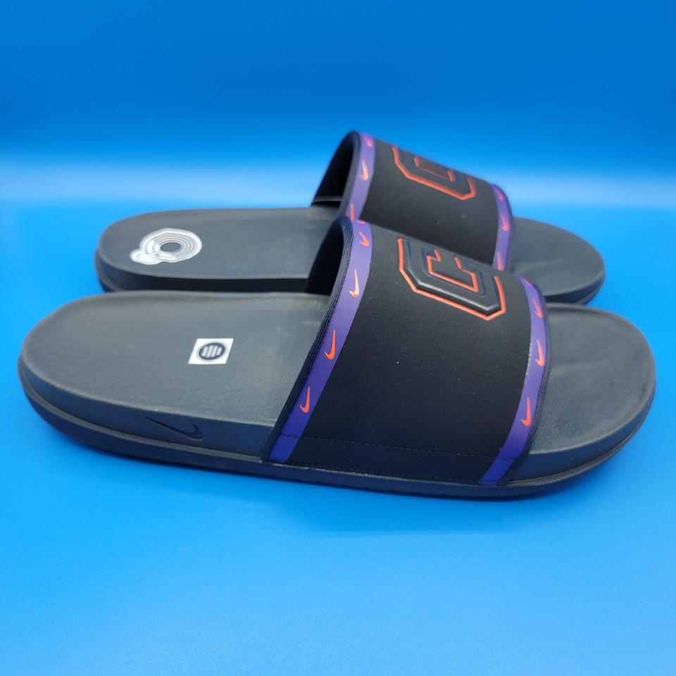 Nike OffCourt Clemson Tigers Slides Mens Size 13 Black Purple Orange ...