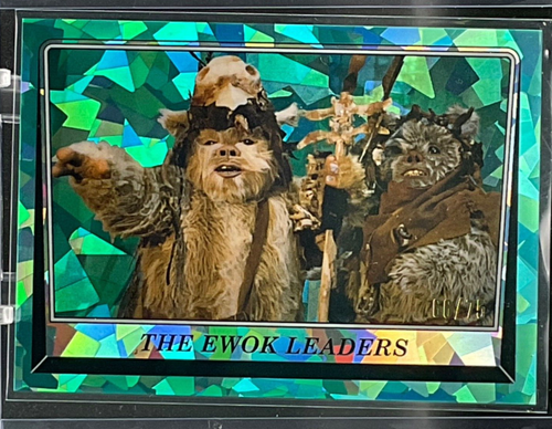 2023 Topps Chrome Sapphire Star Wars ROTJ Aqua #84 "The Ewok Leaders ...