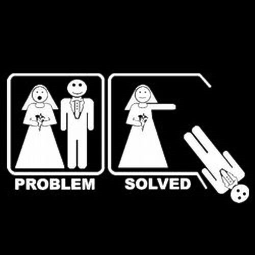Problem Solved Bride T-shirt Funny Divorce Marriage | eBay