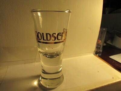 Goldschlager -4" Tapered Shooter Shot Glass- gold logo on clear- new | eBay