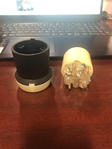 Hubbell Connector Insulgrip Twist-Lock 2 Pole 3 Wire Grounding 20A 250V ...