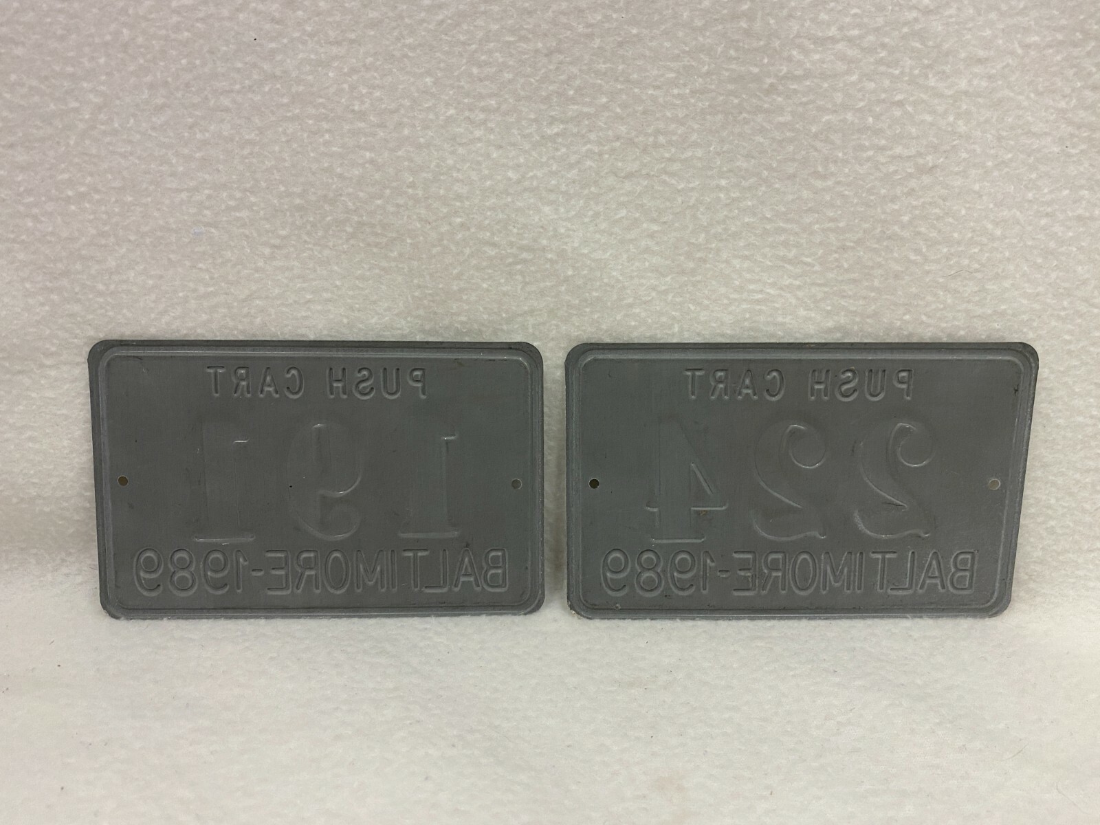 Vtg Lot of 2 Huckster's License Plate Pushcart Pony Trading Baltimore ...
