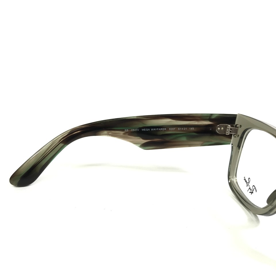 Ray-Ban Eyeglasses Frames RB0840V MEGA WAYFARER 8297 Clear Green Brown ...
