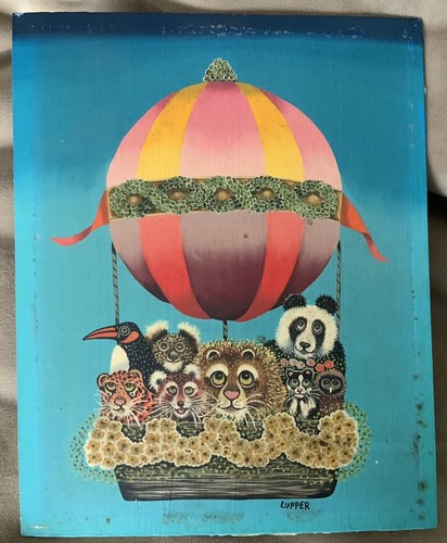 Original Edward Lupper Whimsical Oil Painting On Board Animals In ...