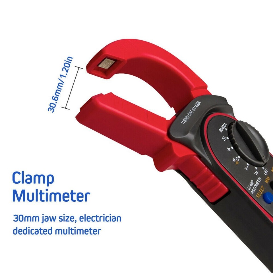 Digital Multimeter Tester AC DC Volt Ohm Amp Clamp Meter Auto Range ...