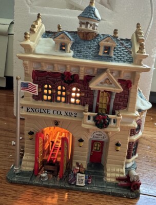 2003 Lemax Coventry Cove Fire Dept Engine Co. No. 2 Toy Drive Lighted ...