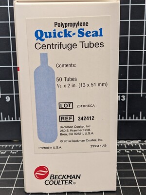Beckman Coulter Quick-Seal Centrifuge Tubes 342412 1/2" x 2" 13x51mm ...