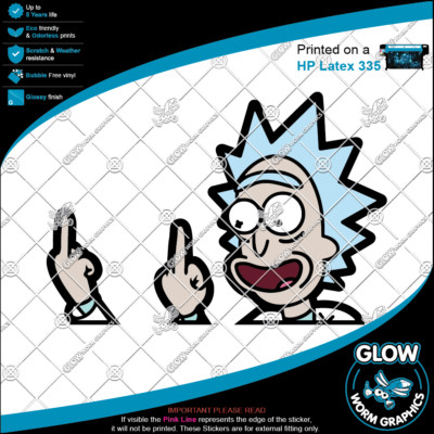 Rick and Morty Middle Finger Funny Car/Window Wall Laptop Sticker Vinyl ...