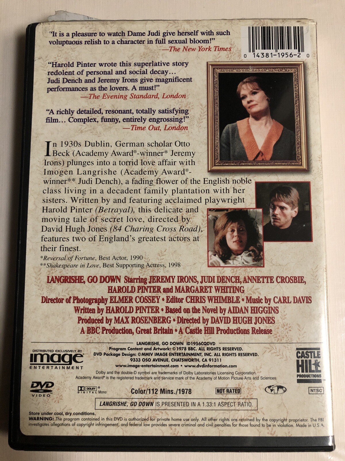 Langrishe, Go Down DVD Judi Dench Jeremy Irons, Annette Crosbie 14381195620| eBay