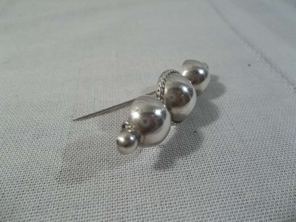 Antique Jorge "Chato" Castillo 980 Silver Button Style Brooch~Taxco~ | eBay