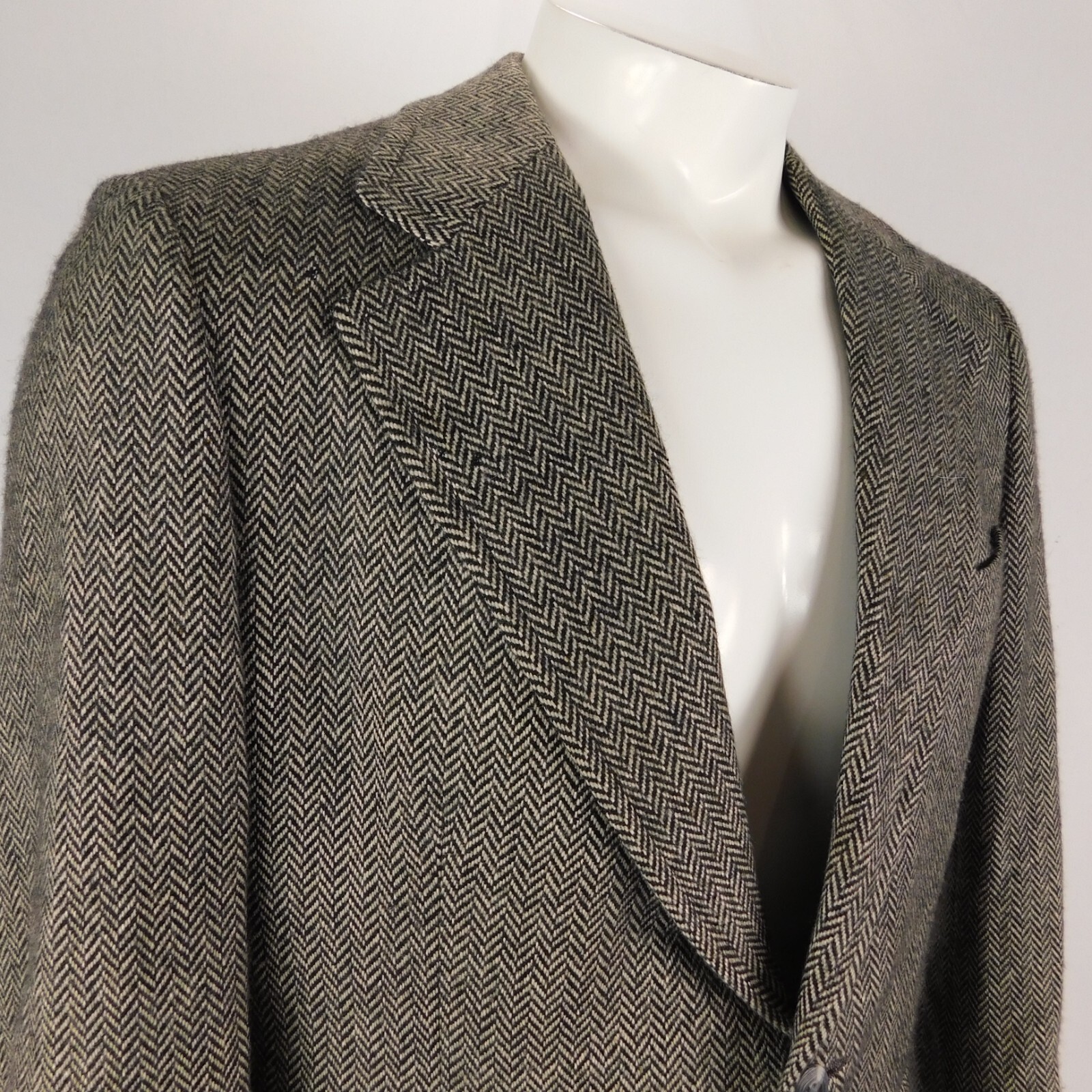 Harry Rothman Men Black White Gray Herringbone Blazer Sport Coat ...